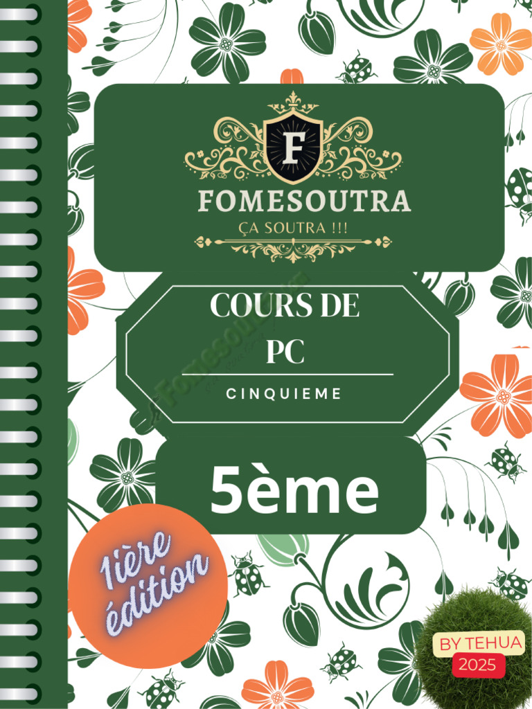 Cours PC 5ème Apc Fomesoutra Edition | PDF