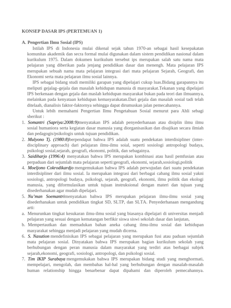 Word Konsep Dasar Ips | PDF