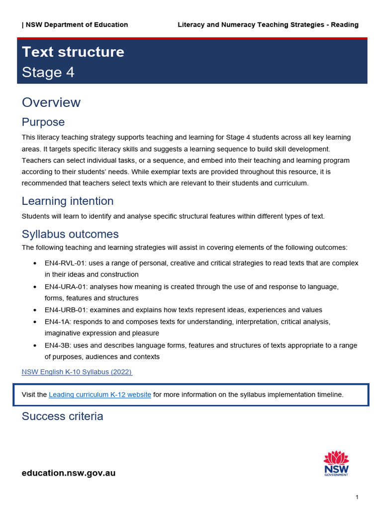 s4 Reading Text Structure | PDF