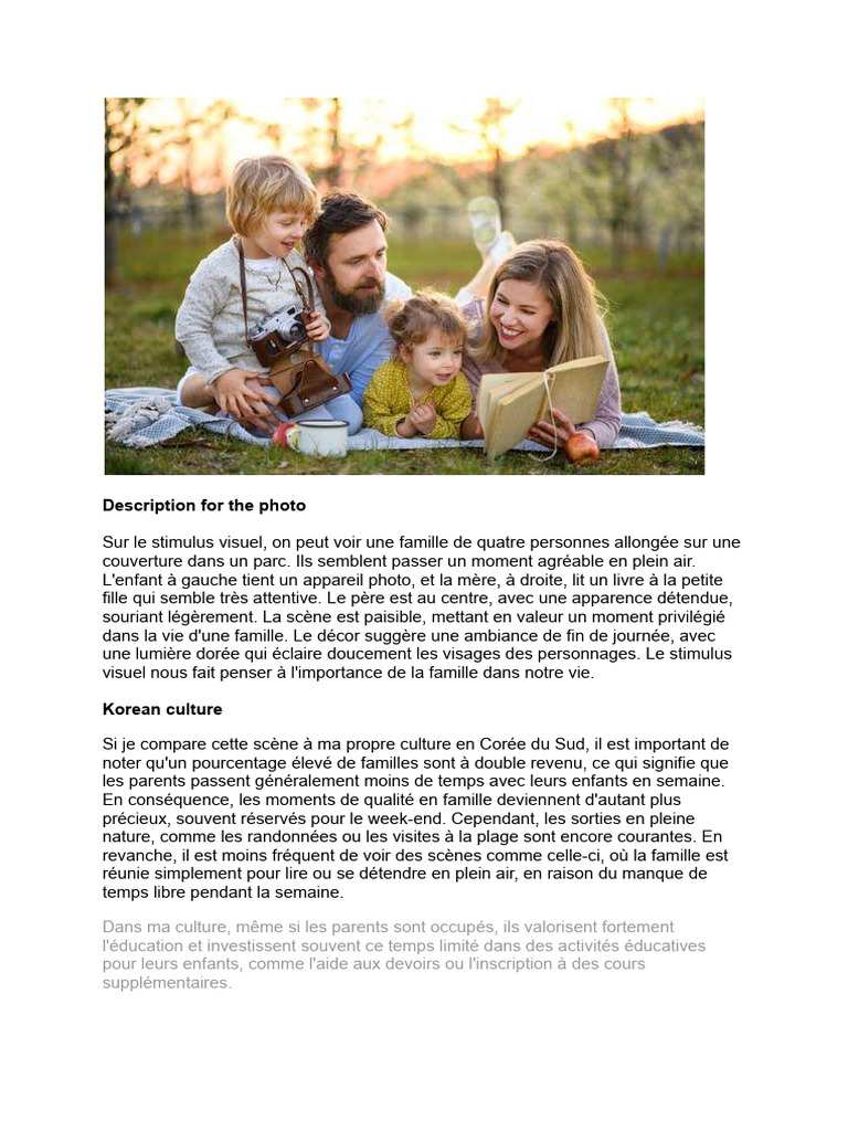 IB French B Oral Script | PDF | Self-Improvement | Wellness