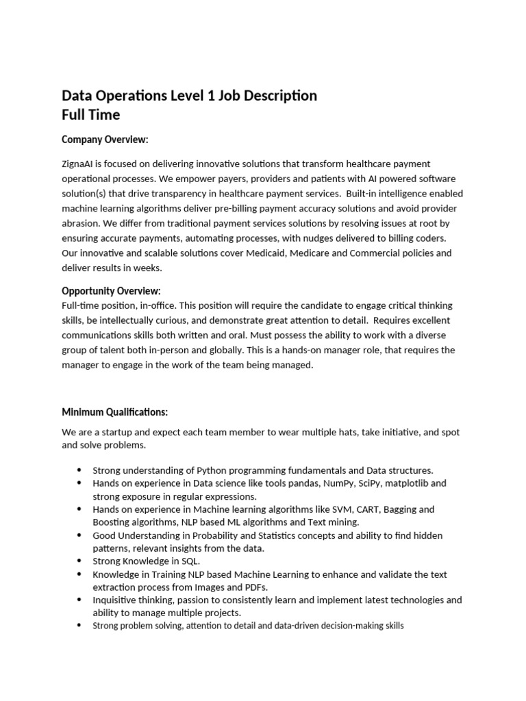 Data Operations Level I - JD[2 | PDF