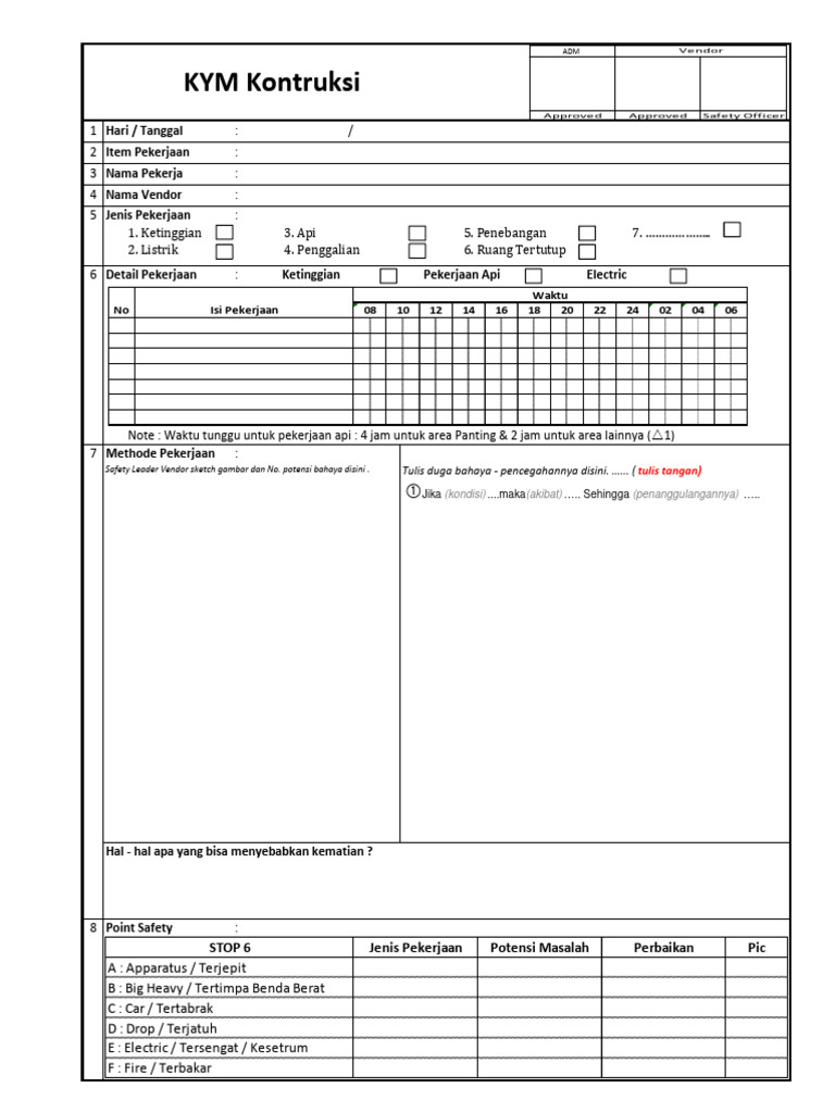 Form KY Konstruksi | PDF