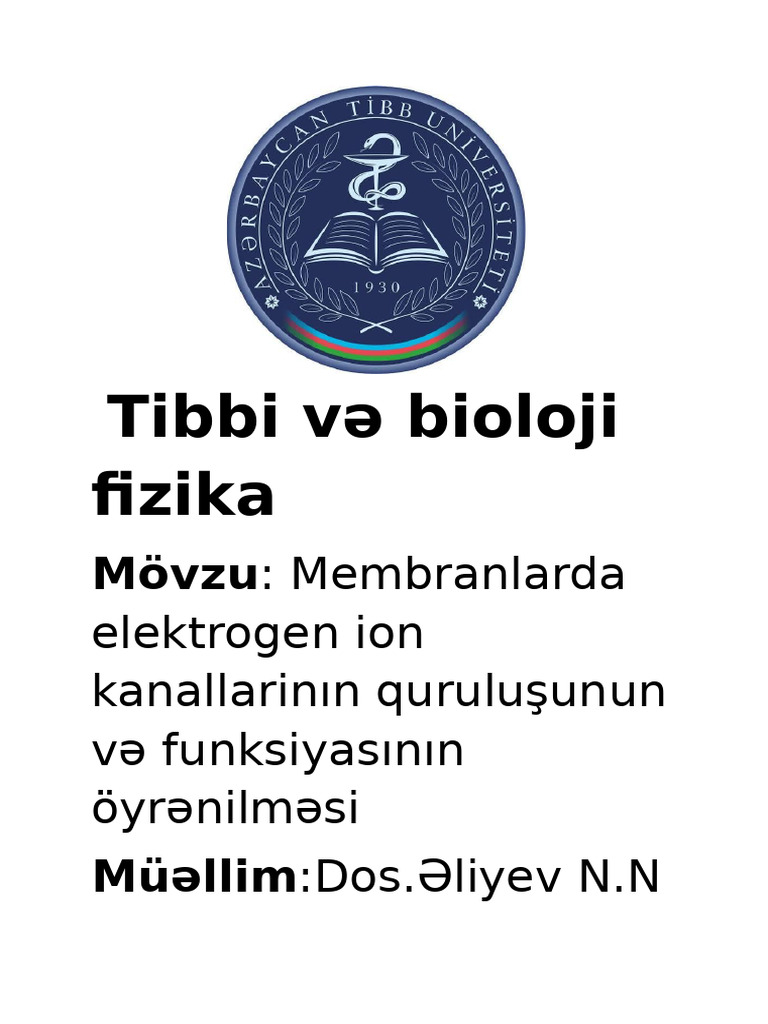 Biofizik Ion Kanali | PDF