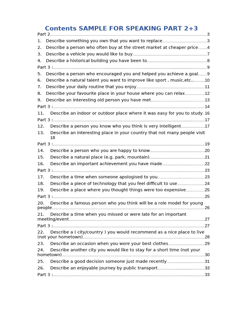Speaking Part 2 - Sample | PDF
