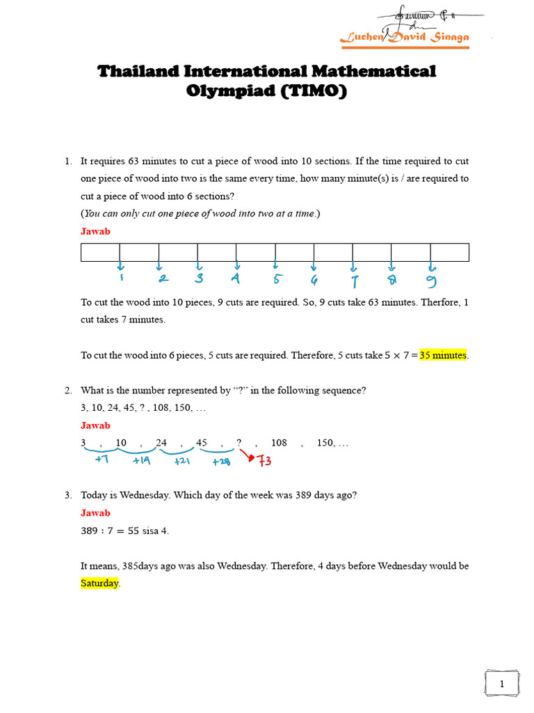 1. TIMO_Logical Thinking | PDF