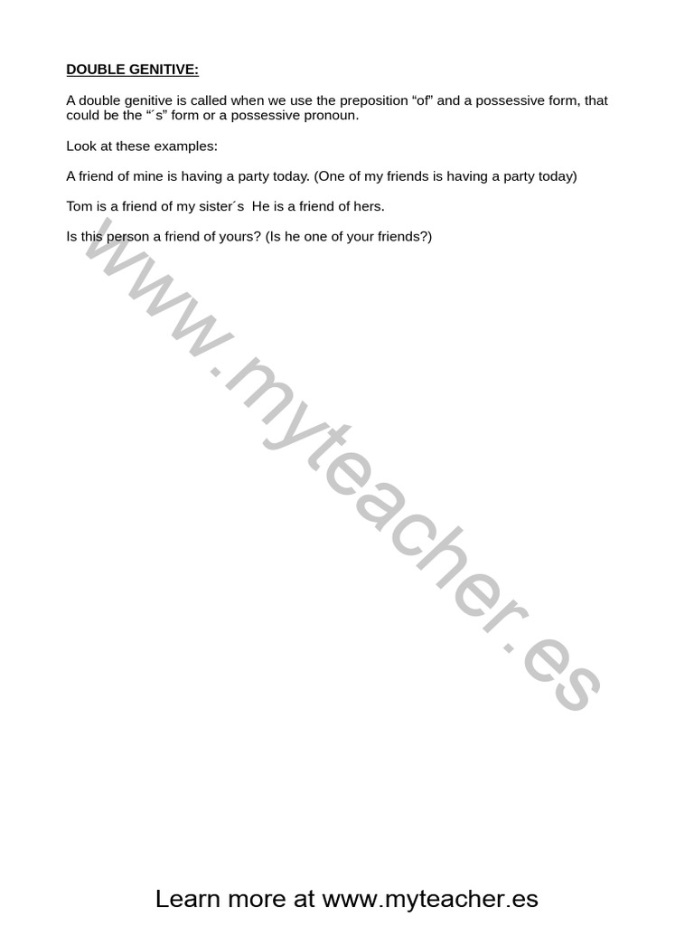 Double Genitive | PDF