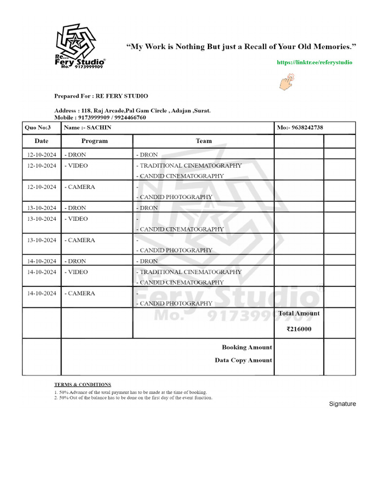 3-SACHIN (9638242738) - Quotation | PDF
