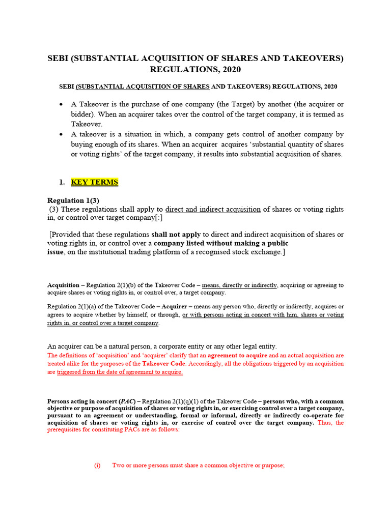 Takeover Code - Notes | PDF