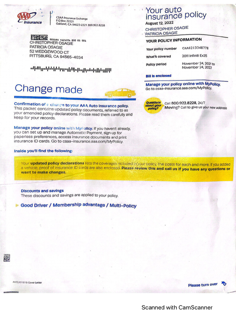 Proof of Insurance | PDF