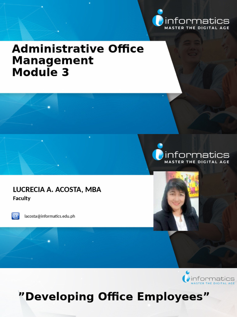 Informatics-Module 3 Administrative Office Management | PDF