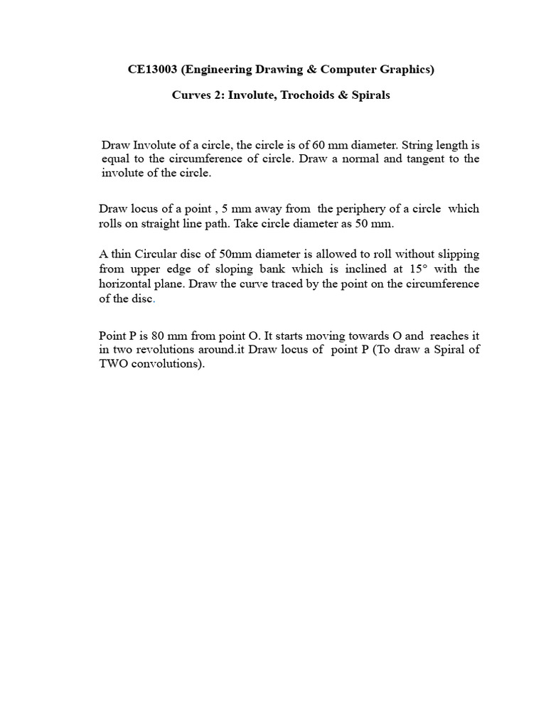 CE13003 (Engineering Curves 2) | PDF