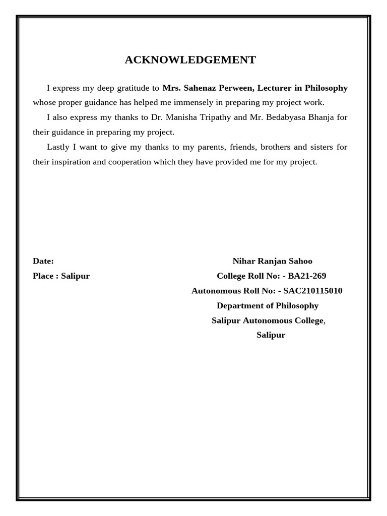 ACKNOWLEDGEMENT | PDF