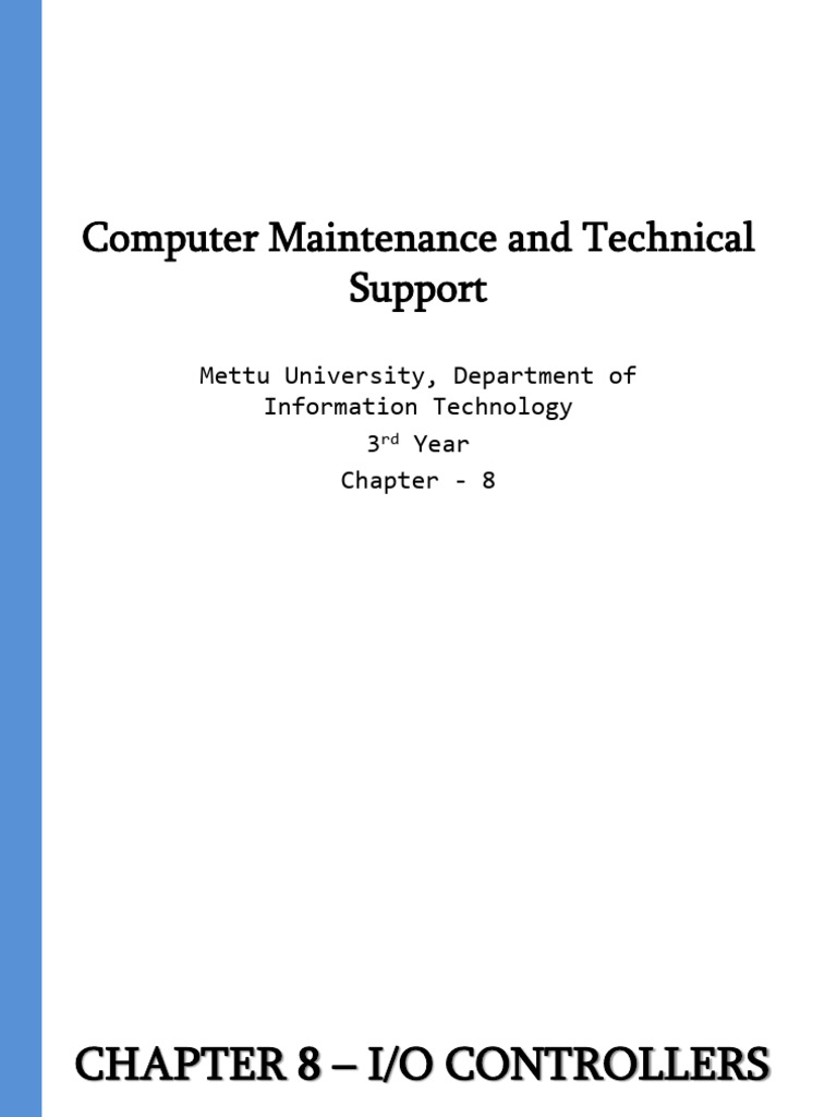 Computer Maintenance - Chapter 8 - IO Controllers | PDF | Printer (Computing) | Bios