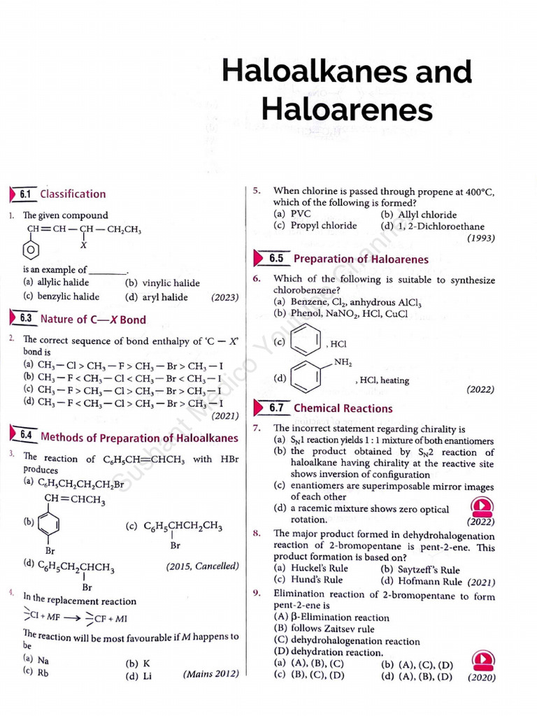 Haloalkane and Haloarenes | PDF