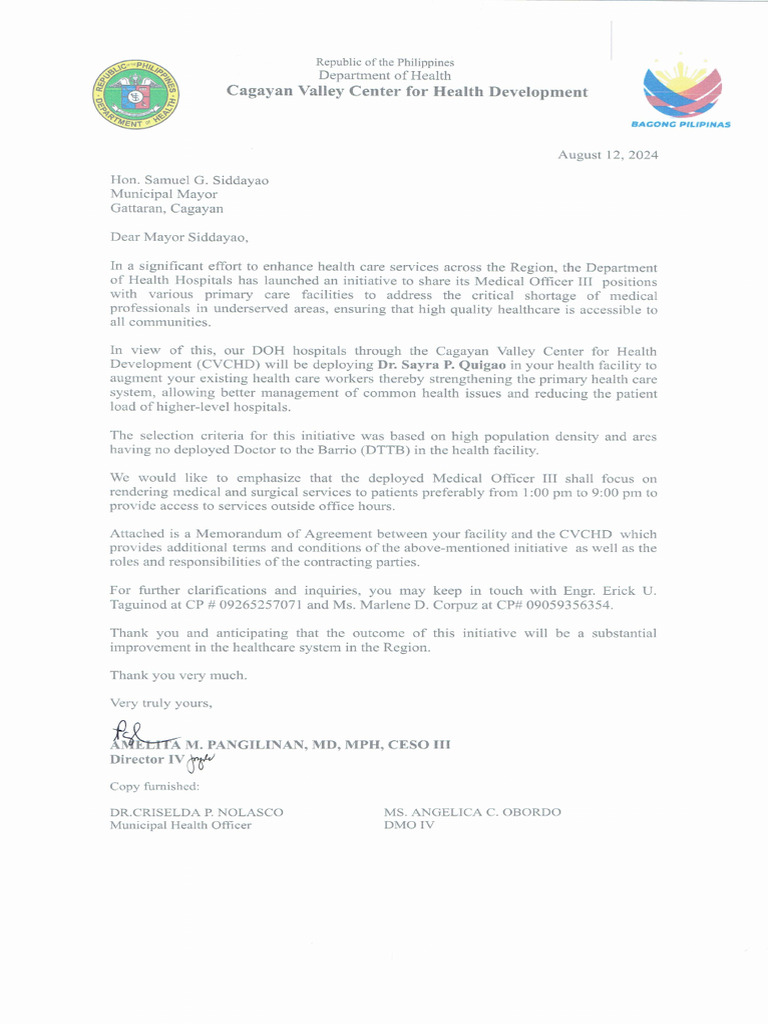 Deployment Letter - Gattaran08132024 | PDF