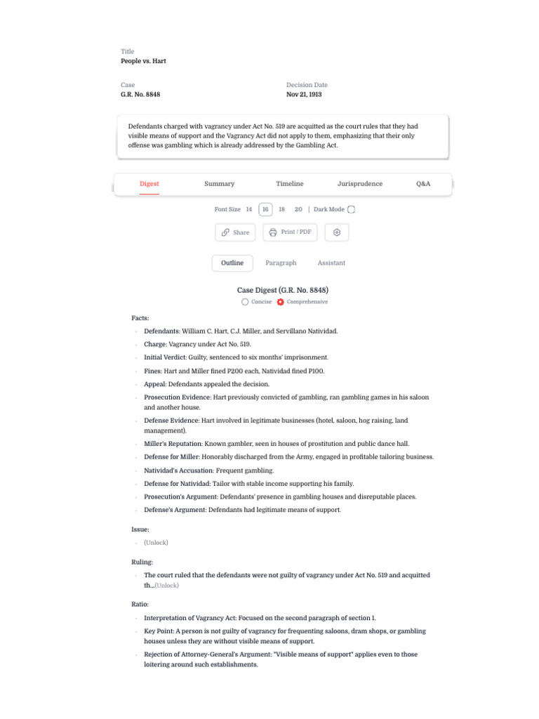 Case 4-8 Digest: G.R. No. 8848 - People vs. Hart | PDF