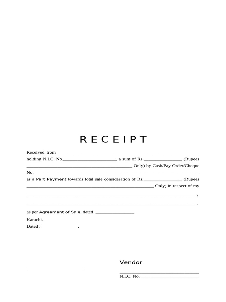 Receipt: Vendor | PDF