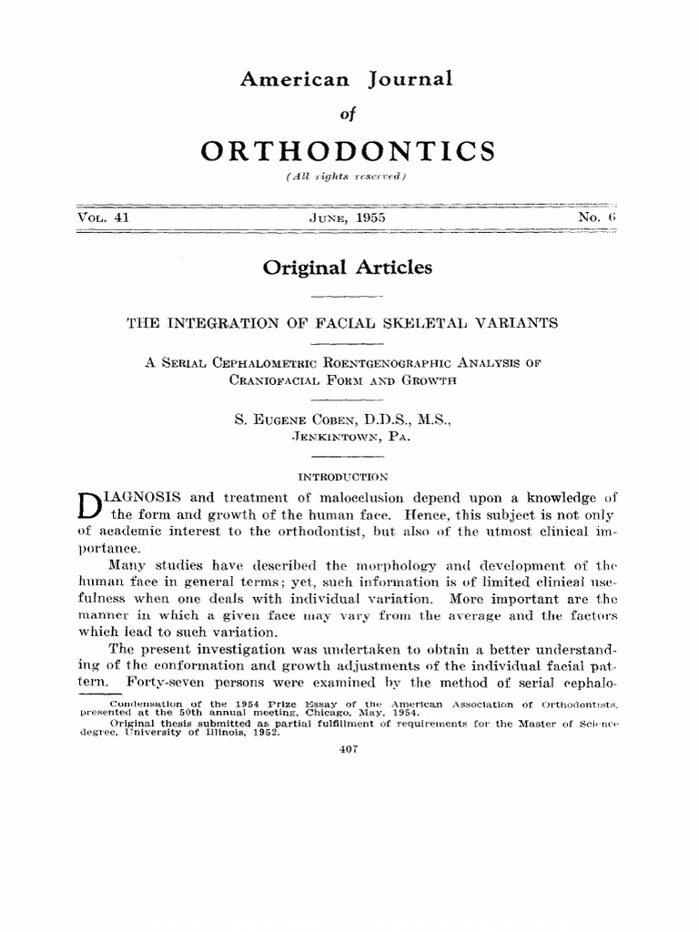 The integration of facial skeletal variants | PDF