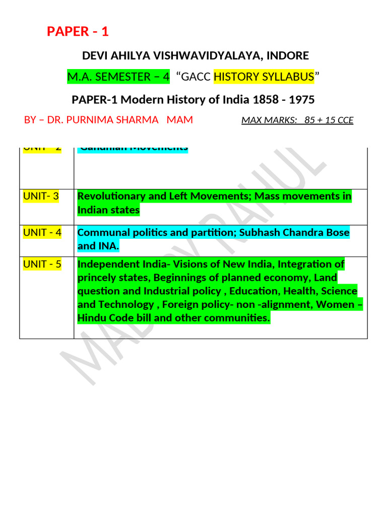 Paper 1 Syllabus | PDF | Politics | History Paper 1 Syllabus | PDF | Politics | History