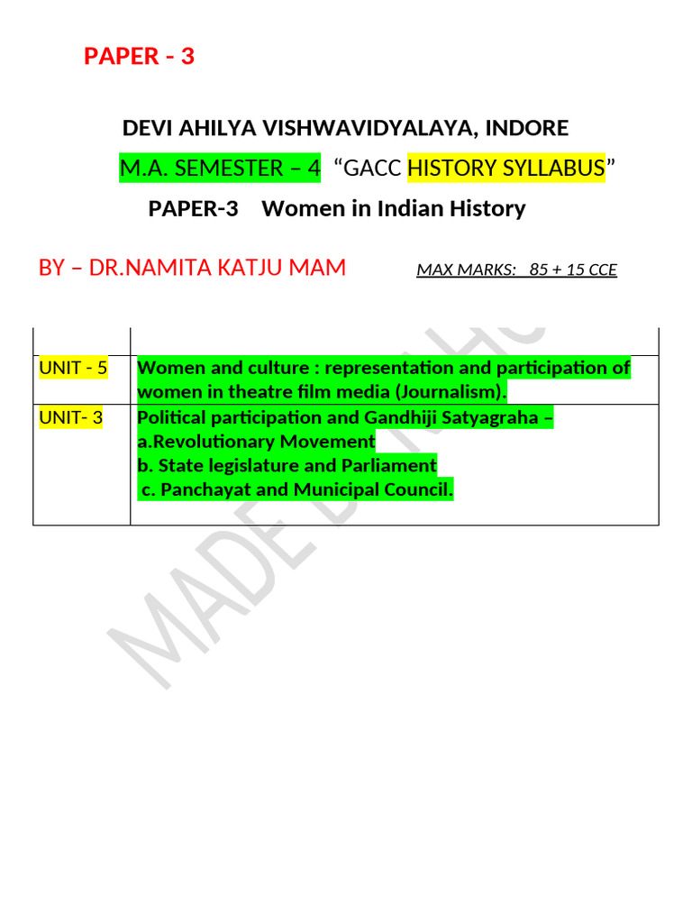 Paper 3 Syllabus | PDF