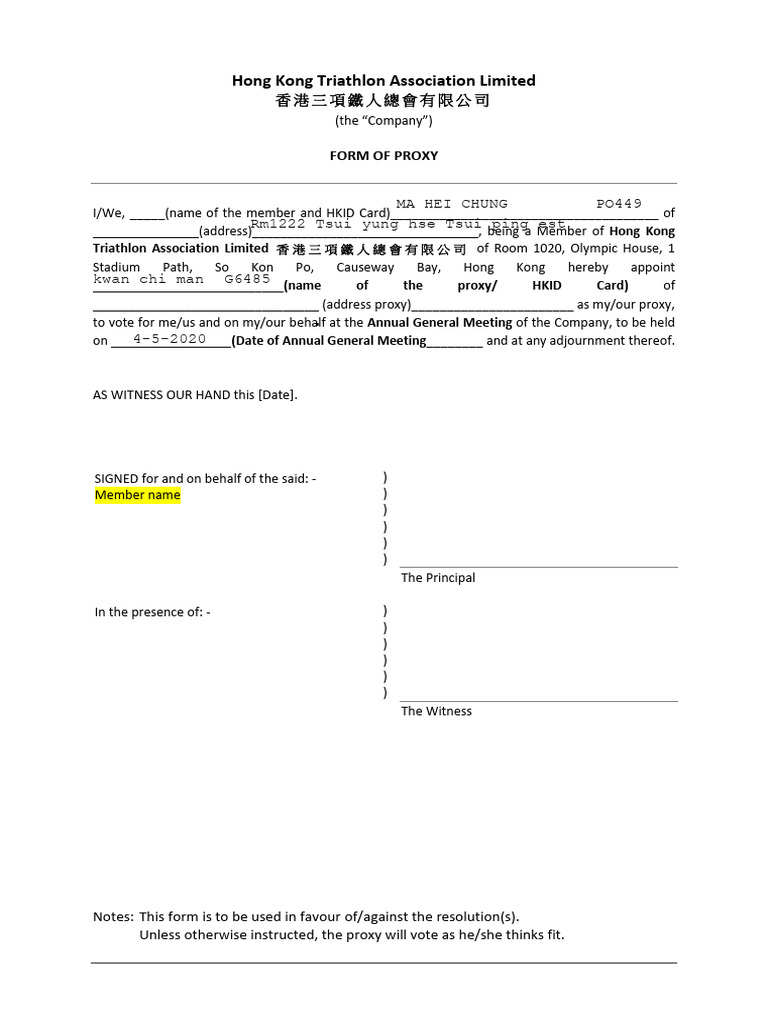 Form of Proxy Ma | PDF
