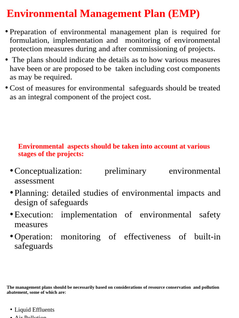 Module 4 - Ppt-Environmental Management Plan (EMP) | PDF