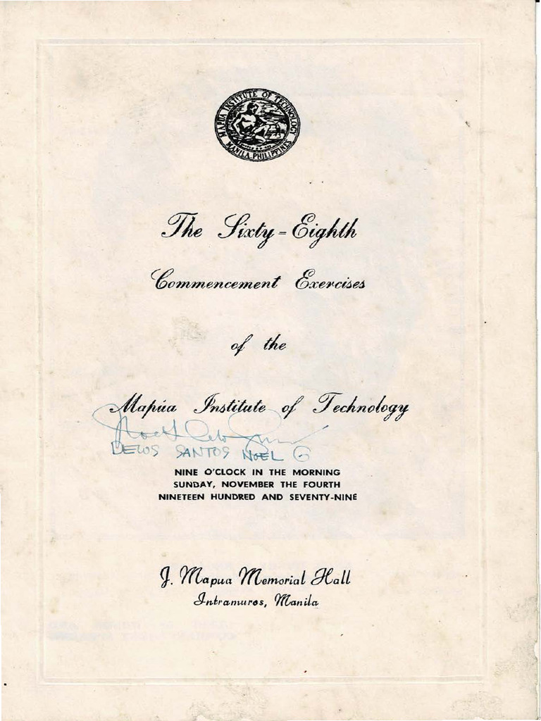 Mapua 1979 Commencement Exercises | PDF | Vocational Education | Qualifications
