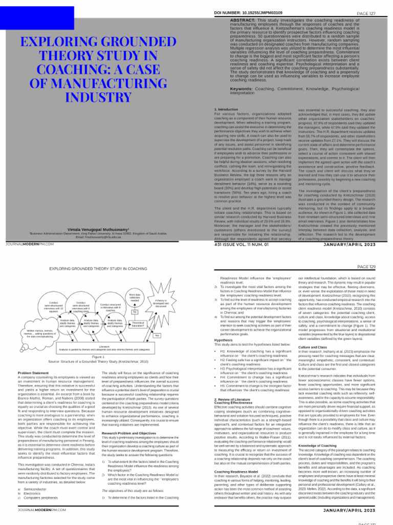 Published Paper EXPLORING GROUNDED THEORY STUDY IN COACHING - A CASE OF ...