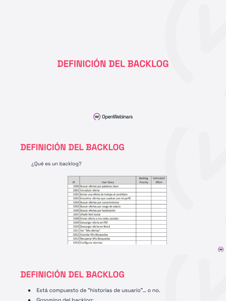 Definición Del Backlog | PDF