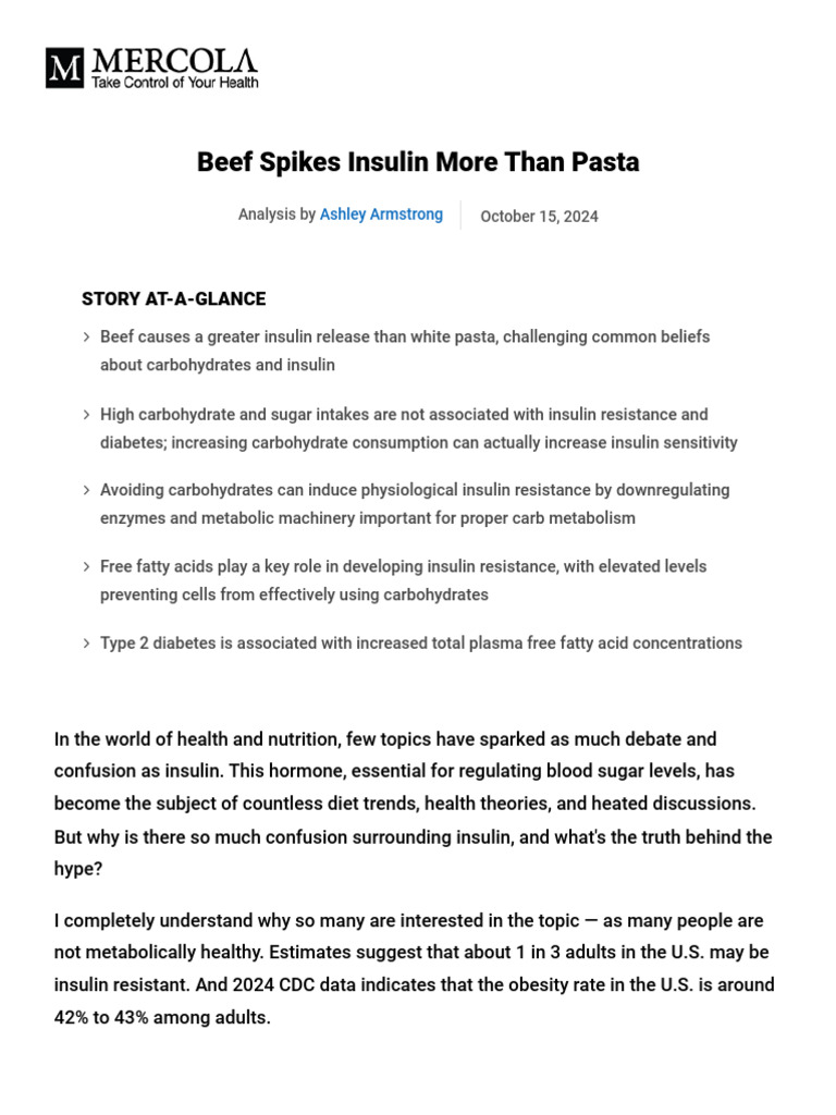 Food Insulin Spike PDF | PDF