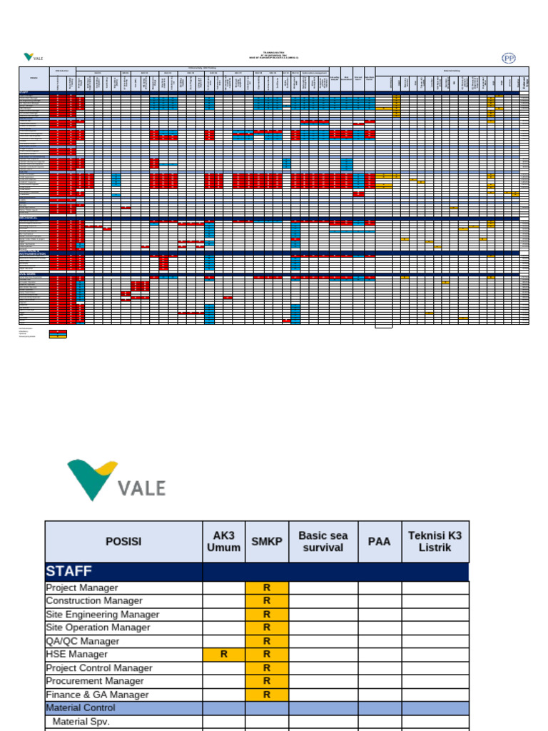 Matriks Training - Vale | PDF