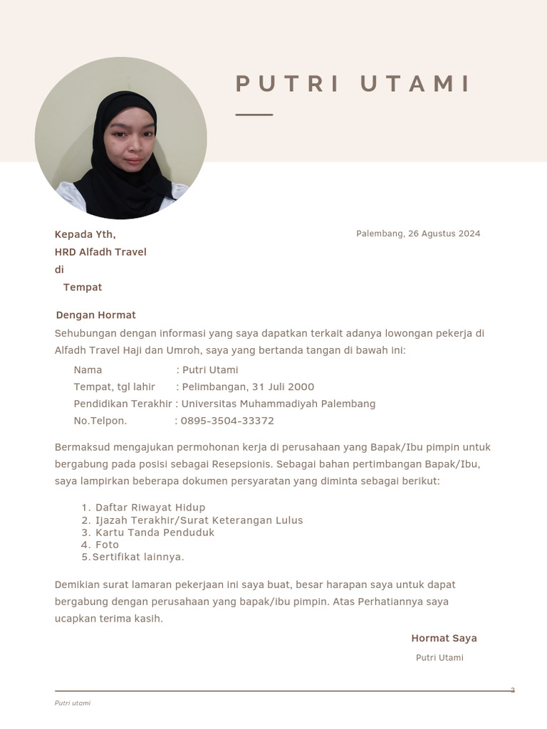 Neutral Beige Soft Brown Modern Minimalist Simple Aesthetic Chic Resume ...