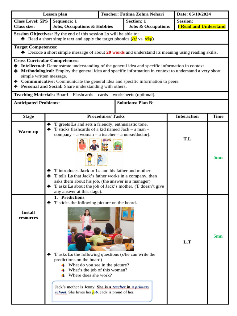 I Read and Understand Lesson Plan - IngliziSaghir | PDF
