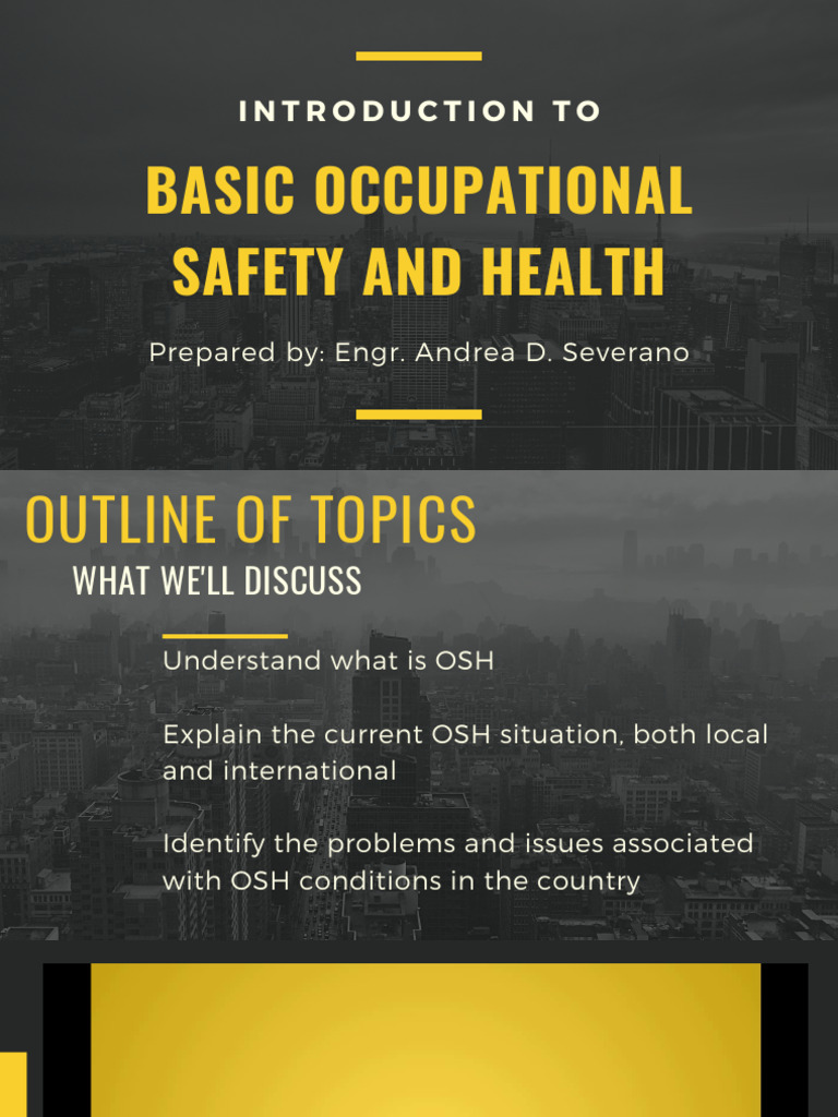Introduction To: Basic Occupational Safety and Health | PDF