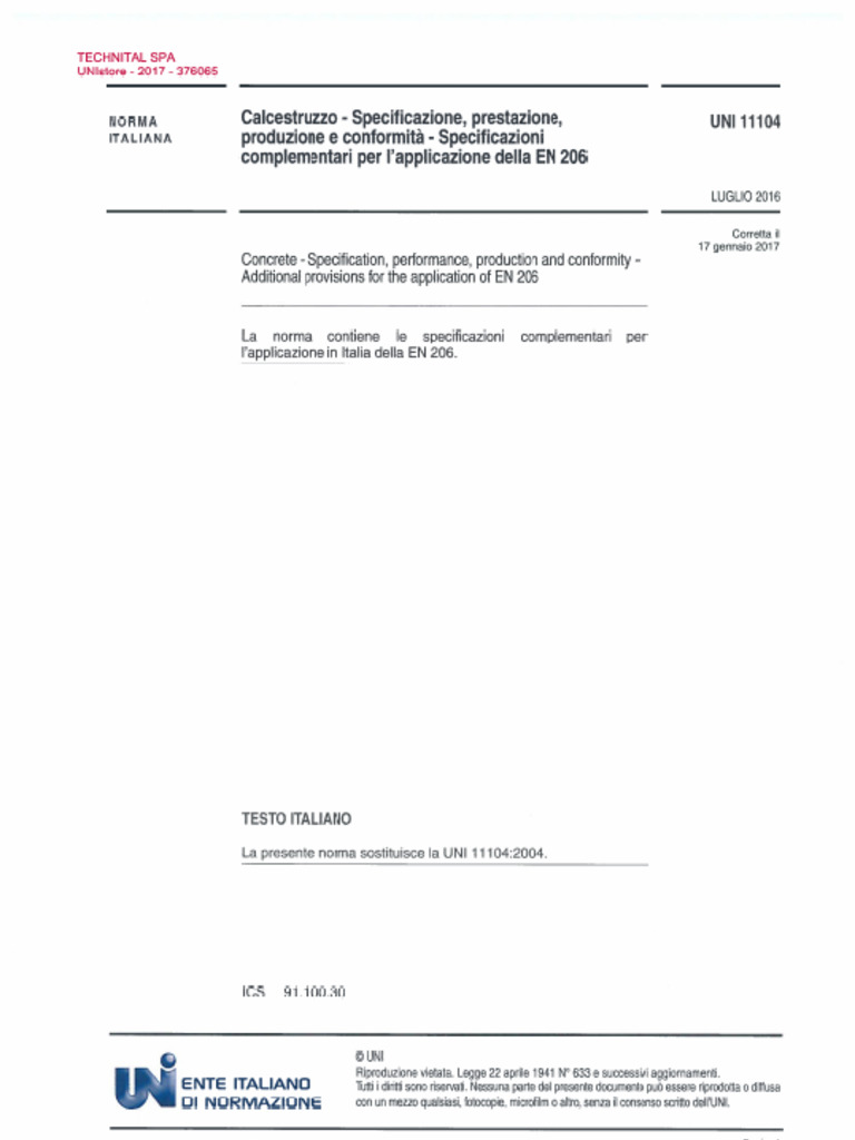 Uni 11104-2016 | PDF