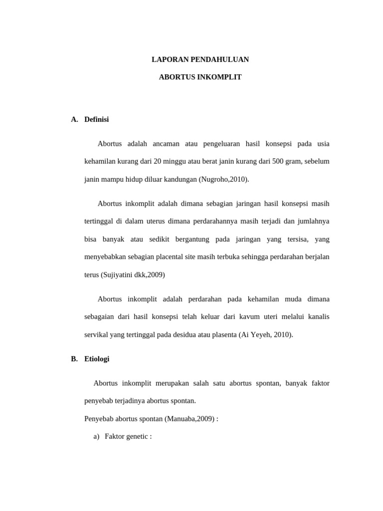 Abortus Inkomplit | PDF