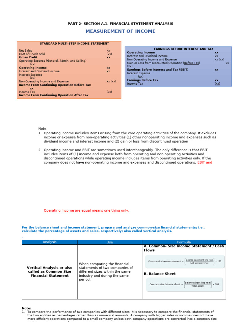 Part 2- Section A.1. Financial Statement Analysis | PDF