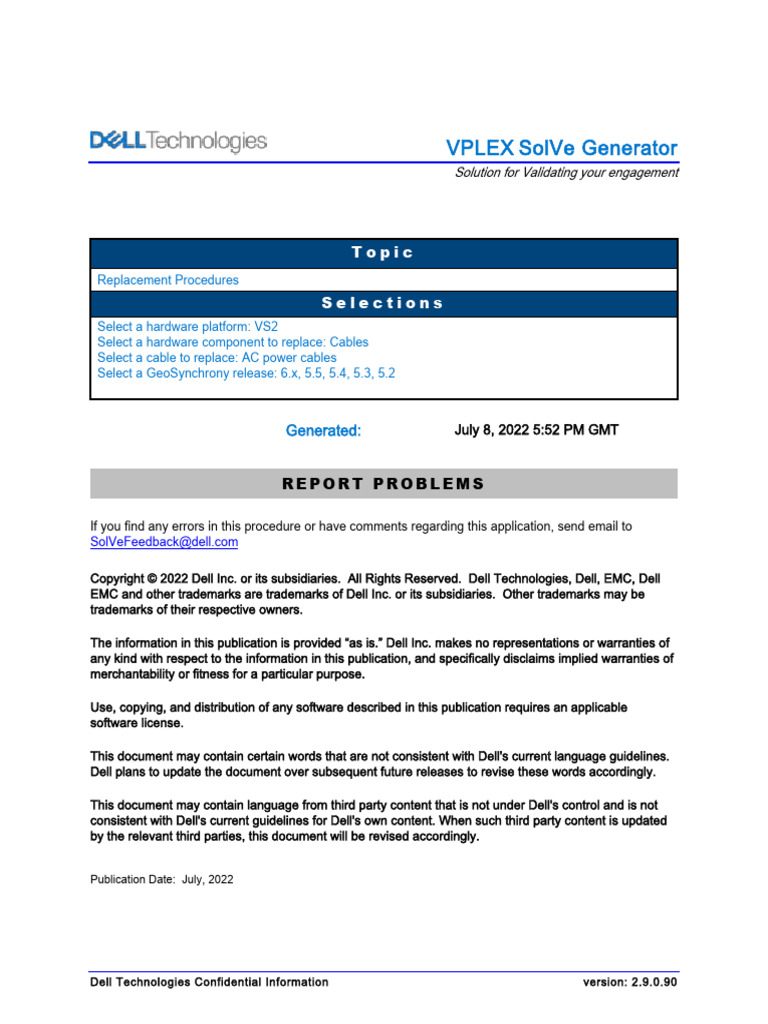 VPLEX - Replacement Procedures-VS2 AC Power Cables | PDF
