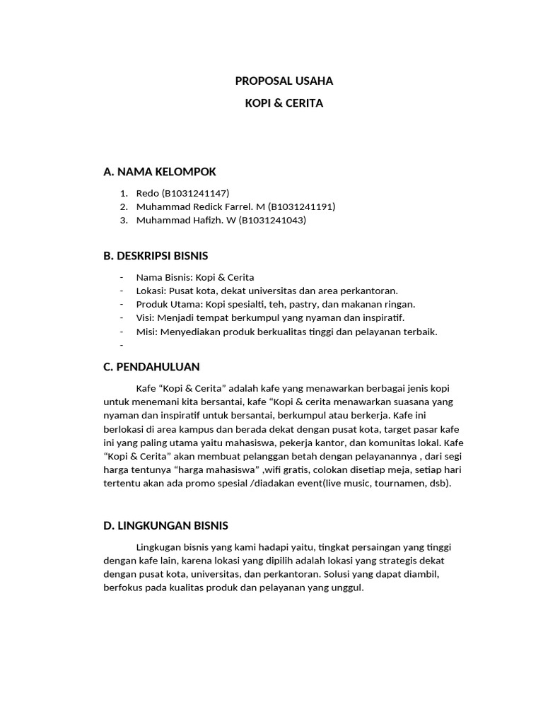 Proposal Usaha | PDF