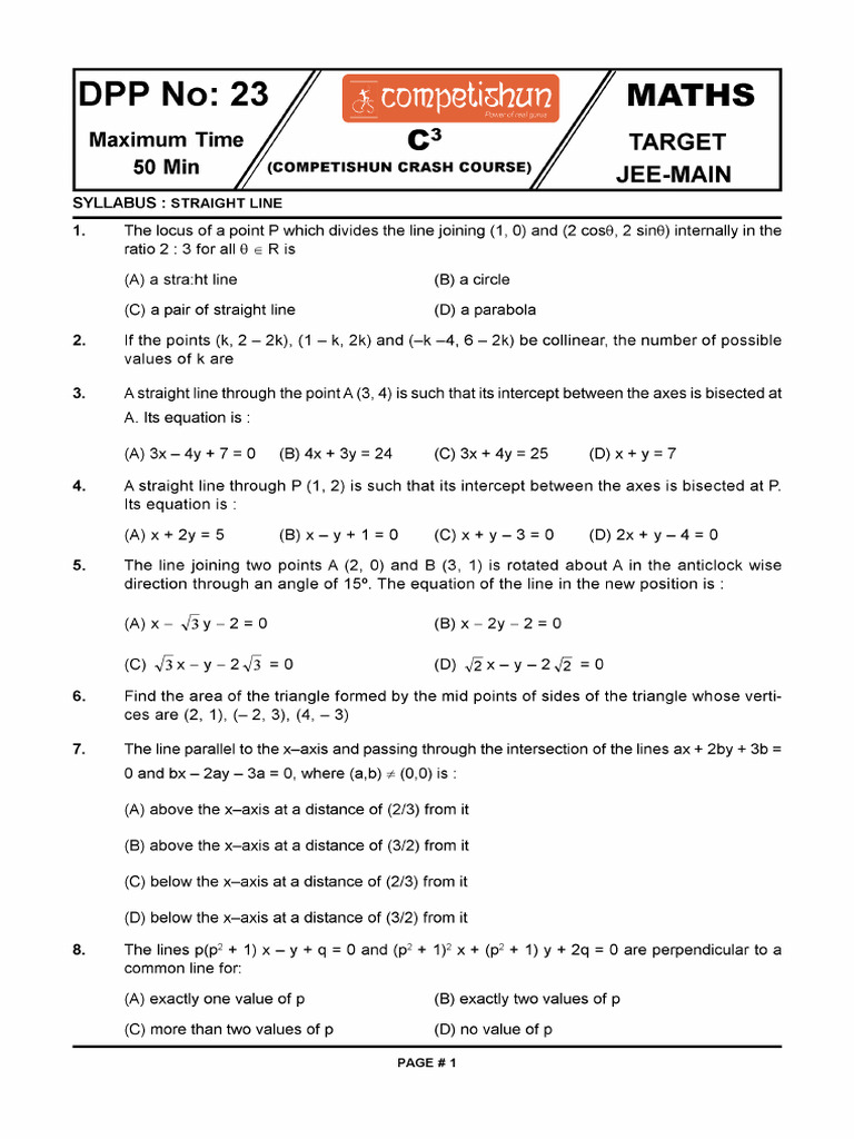 23. Straight Line_Student Copy | PDF