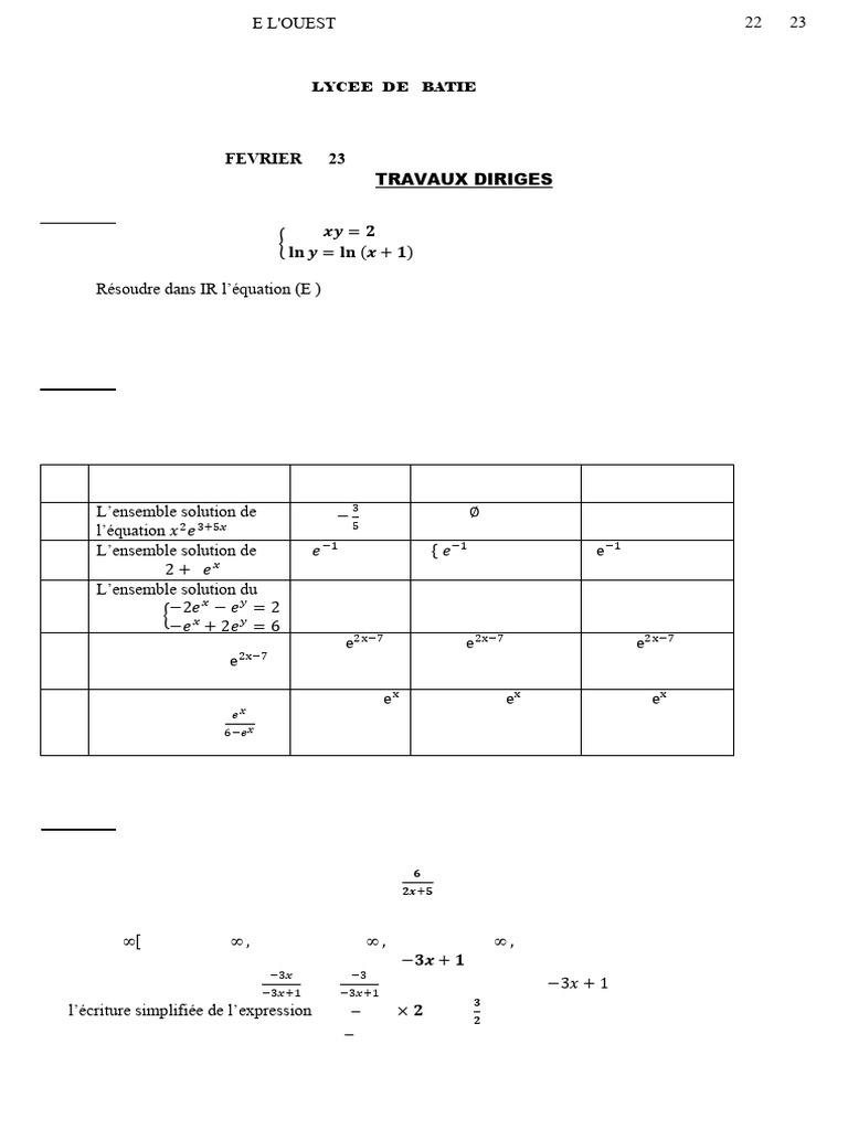 Travaux diriges TLE A4 | PDF