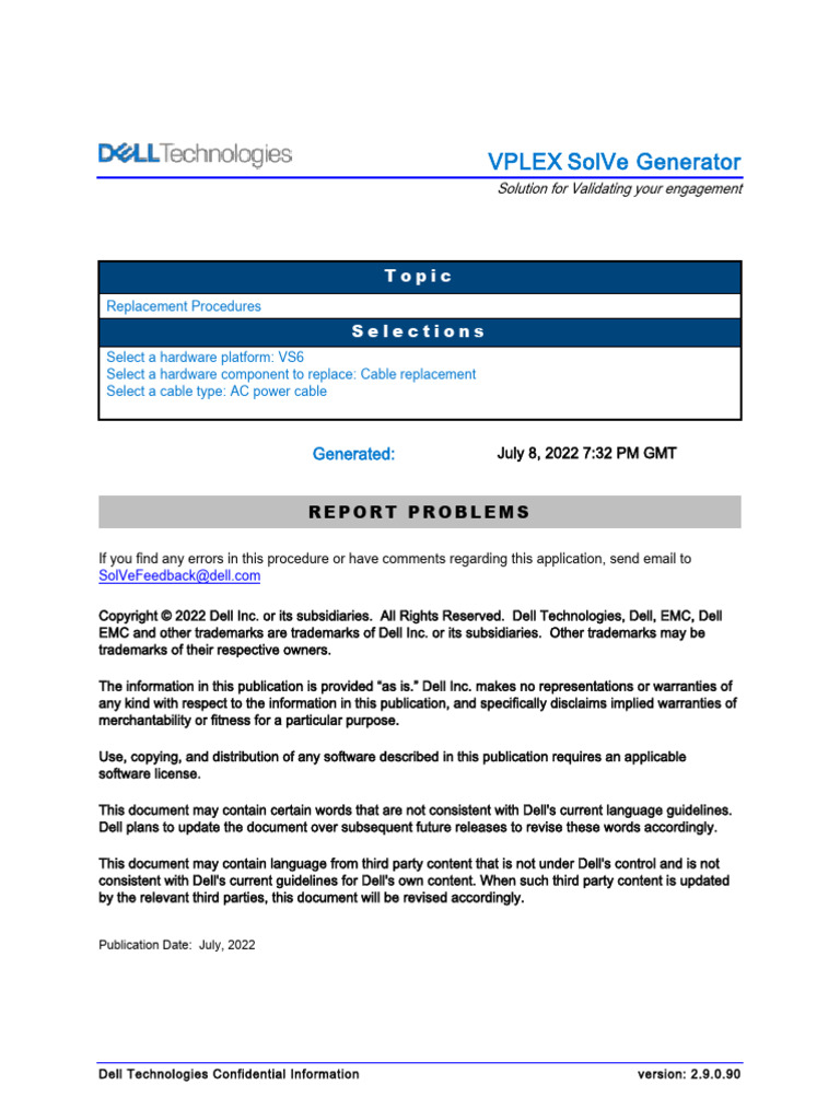 VPLEX - Replacement Procedures-VS6 Cable Replacement AC PWR | PDF
