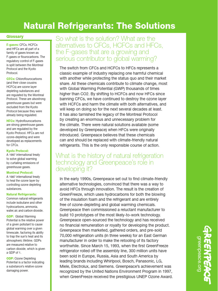 HFC Solutions Fact Sheet | PDF