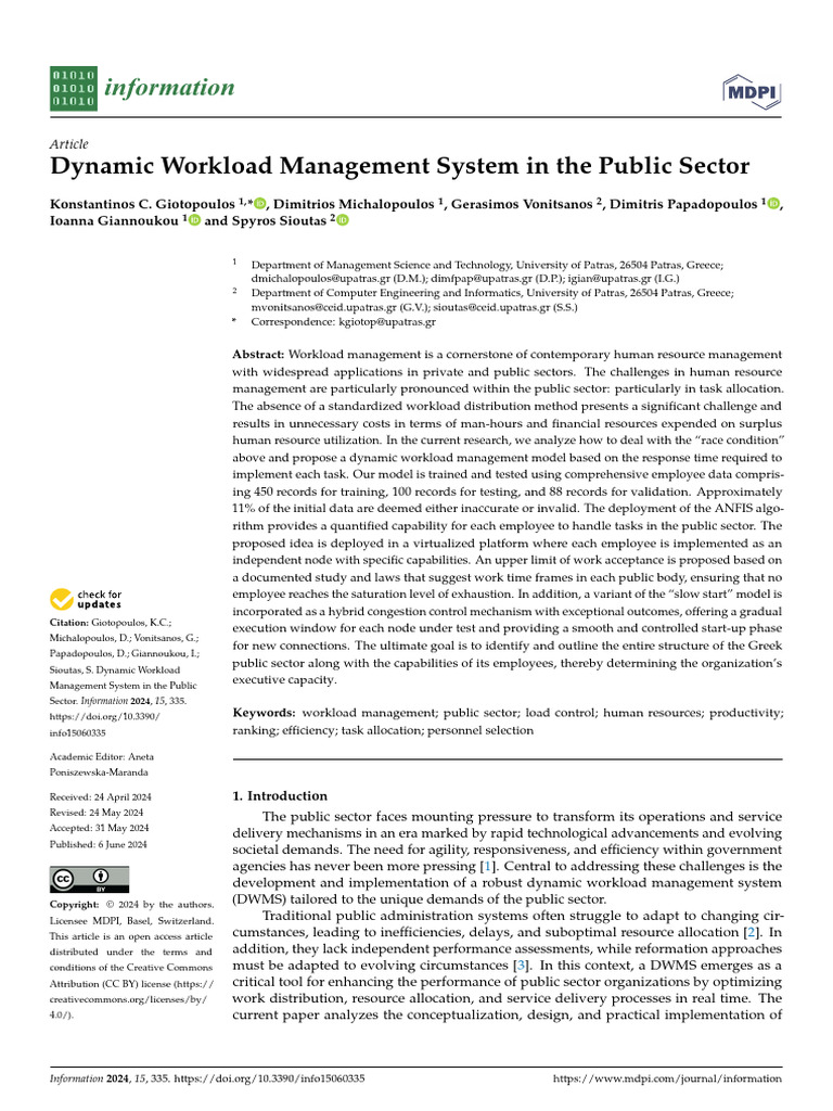 3 Dynamic Workload Management System in Public Sector | PDF