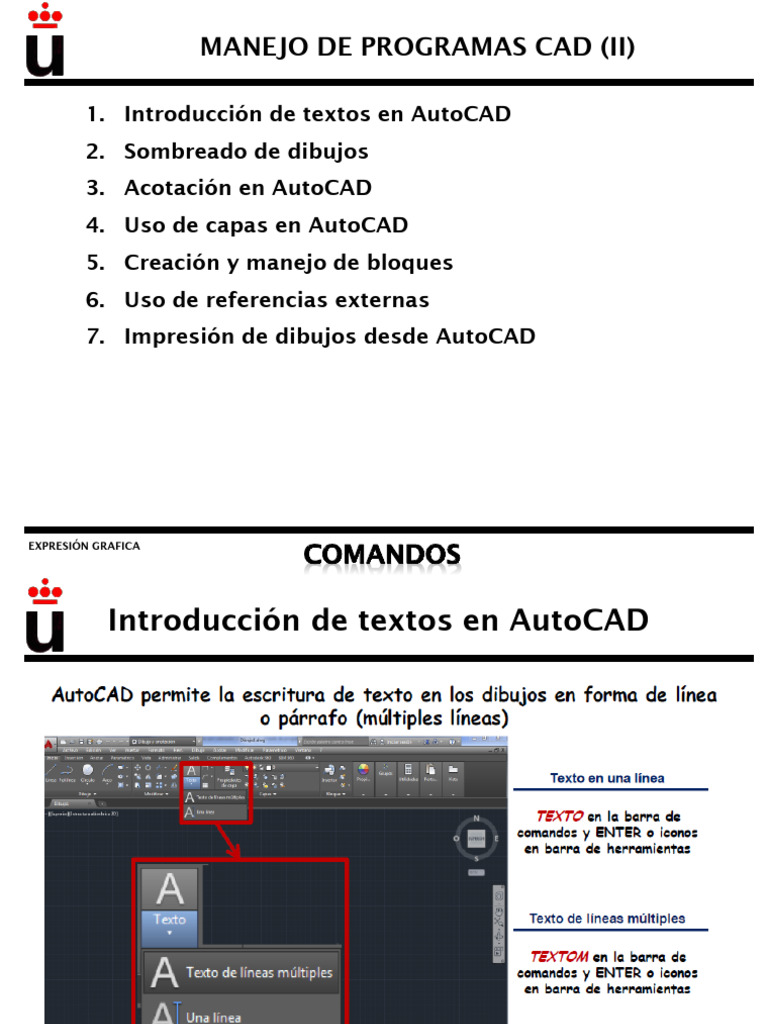 Bloque III. Tema 11.1 COMANDOS. Textos-Capas-Acota | PDF | Color ...