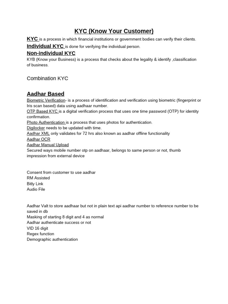 KYC (Know Your Customer) | PDF