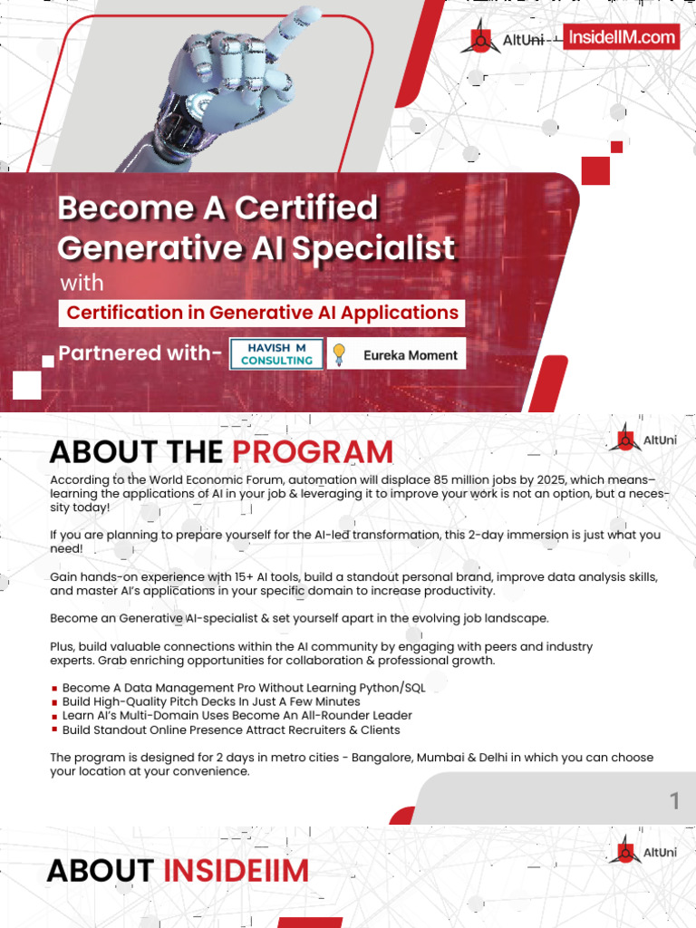 Generative AI Immersion Brochure | PDF