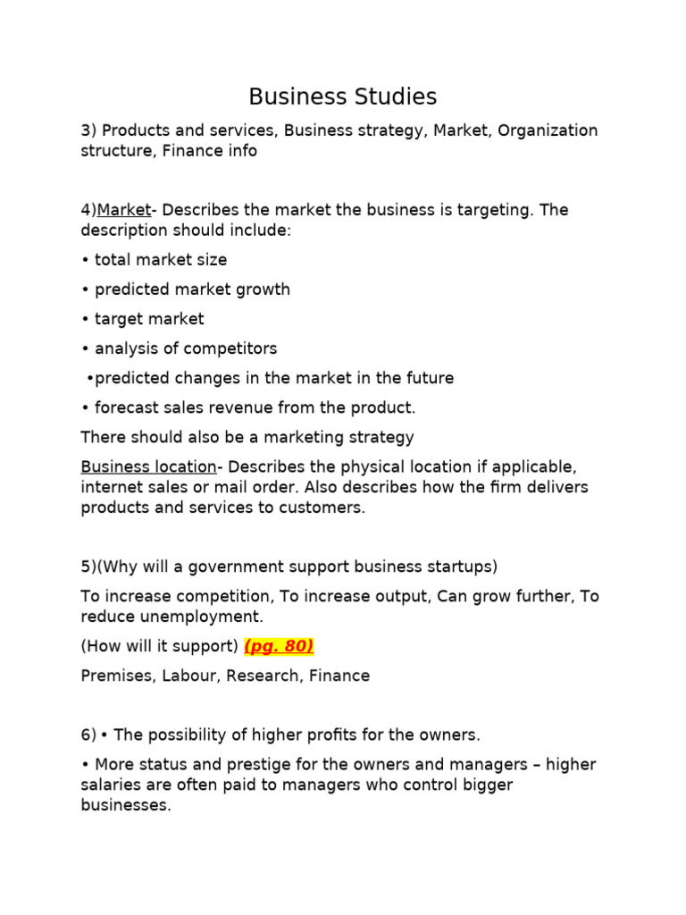 Business Studies Answers (Term 1 Exam) | PDF