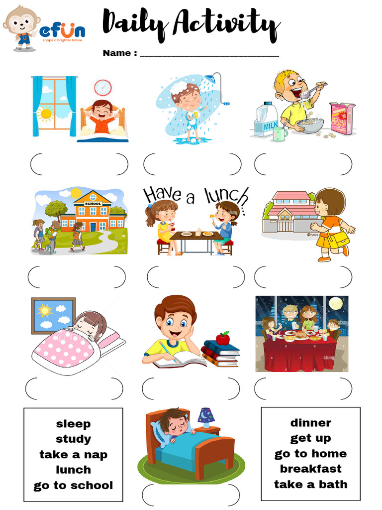 Sleep Study Take A Nap Lunch Go To School Dinner Get Up Go To Home ...