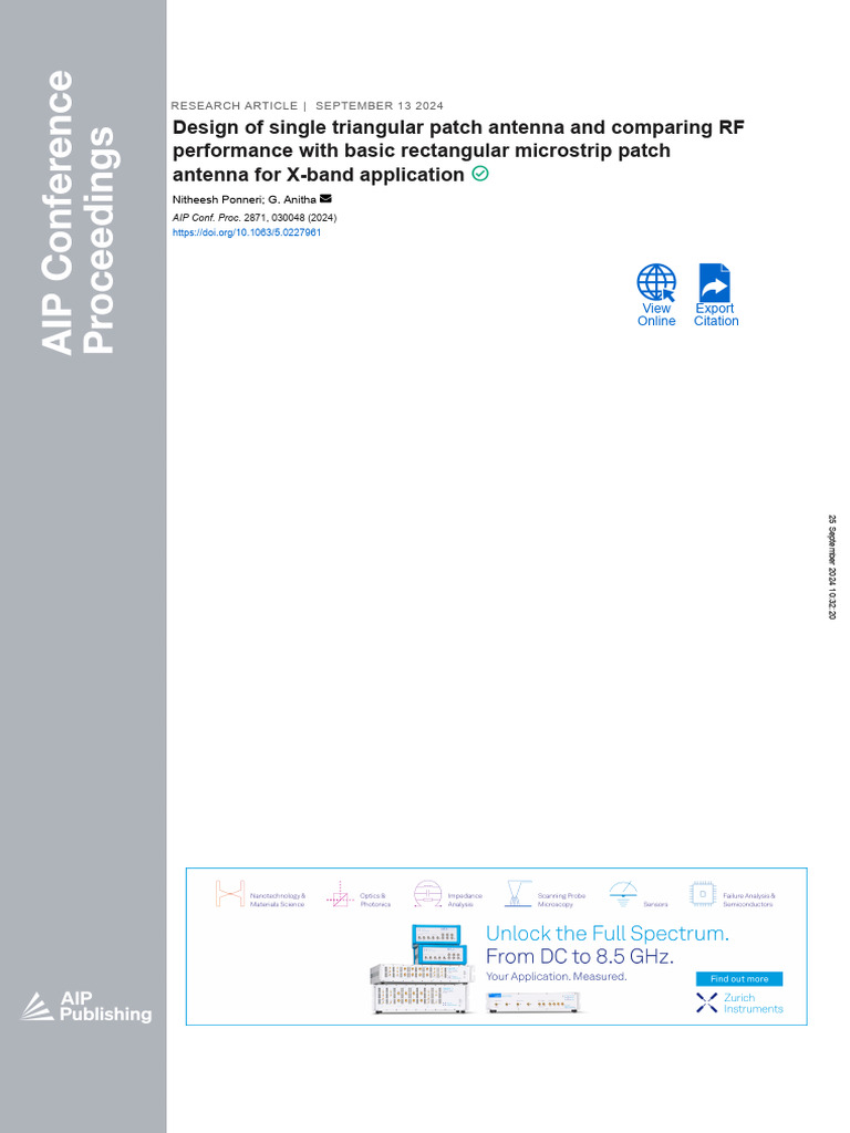 Design of Single Triangular Patch Antenna and Comparing RF Performance ...